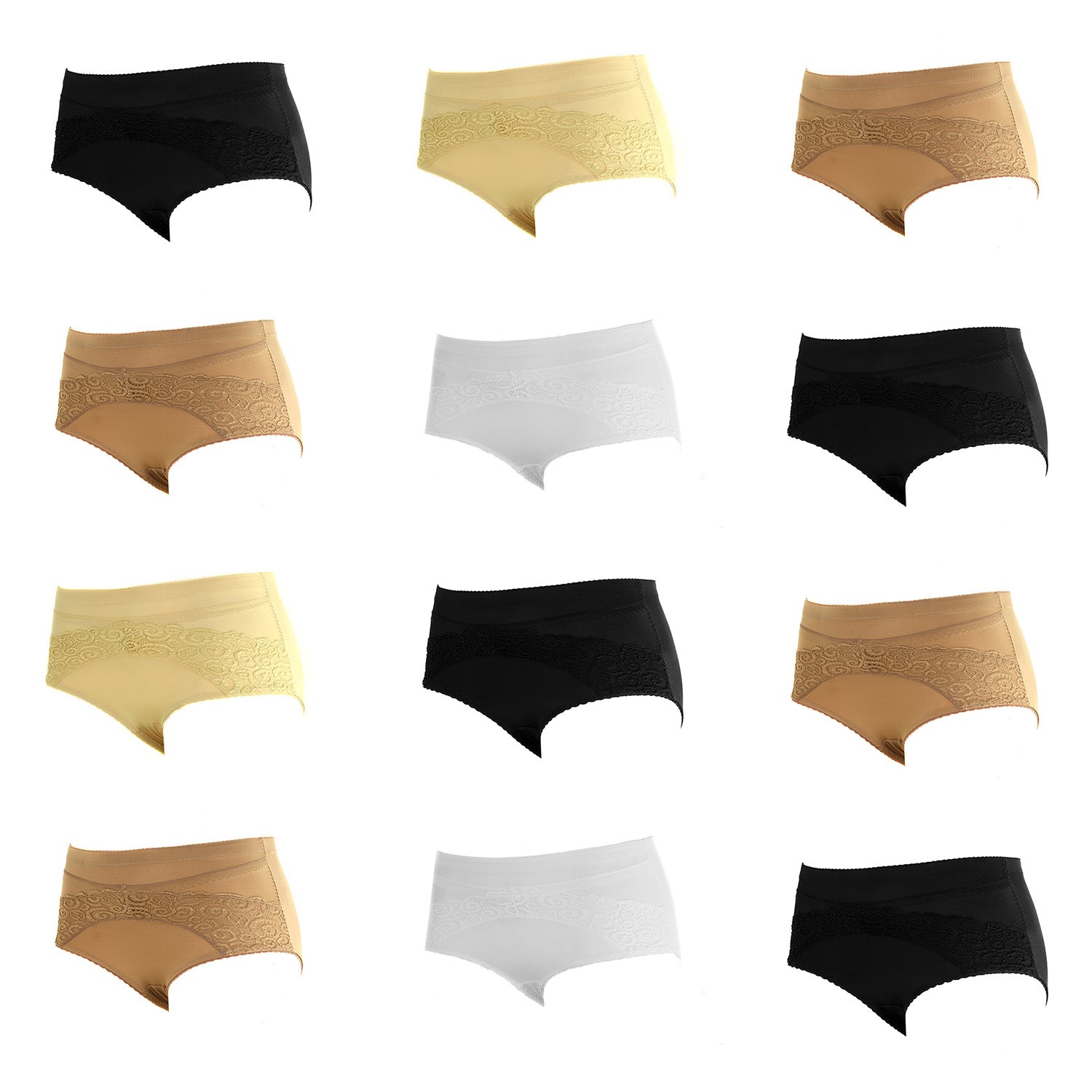 Pack de 12 Calzon Faja Tiro Alto con Encaje – GIOVACCHINO